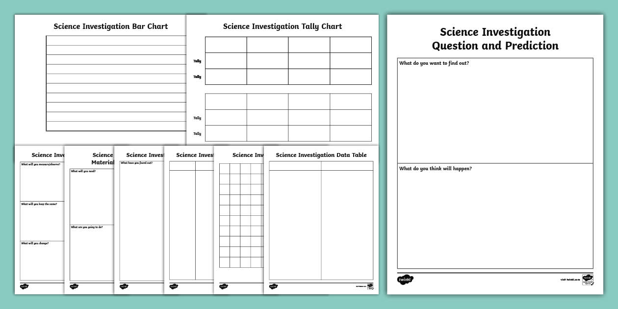 Science Investigation Templates (teacher made) - Twinkl