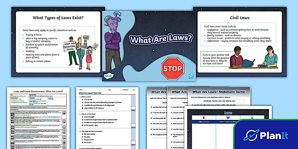 Yr 4 Civics and Citizenship Lesson 1 What Are Laws? - Twinkl