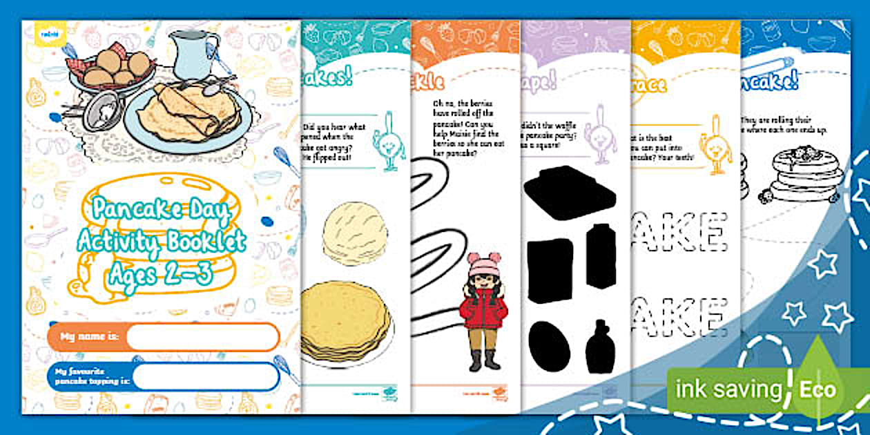 Pancake Day Activity Booklet Ages 2 - 3 (teacher made)