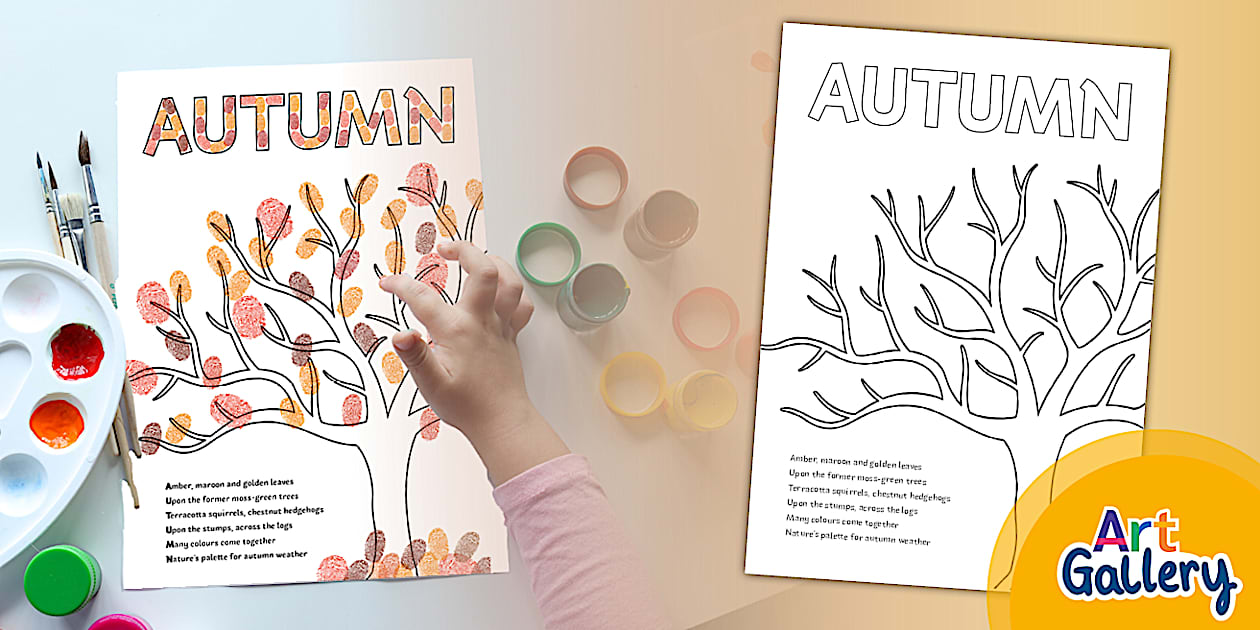 Autumn Tree Fingerprints Poster (teacher made) - Twinkl