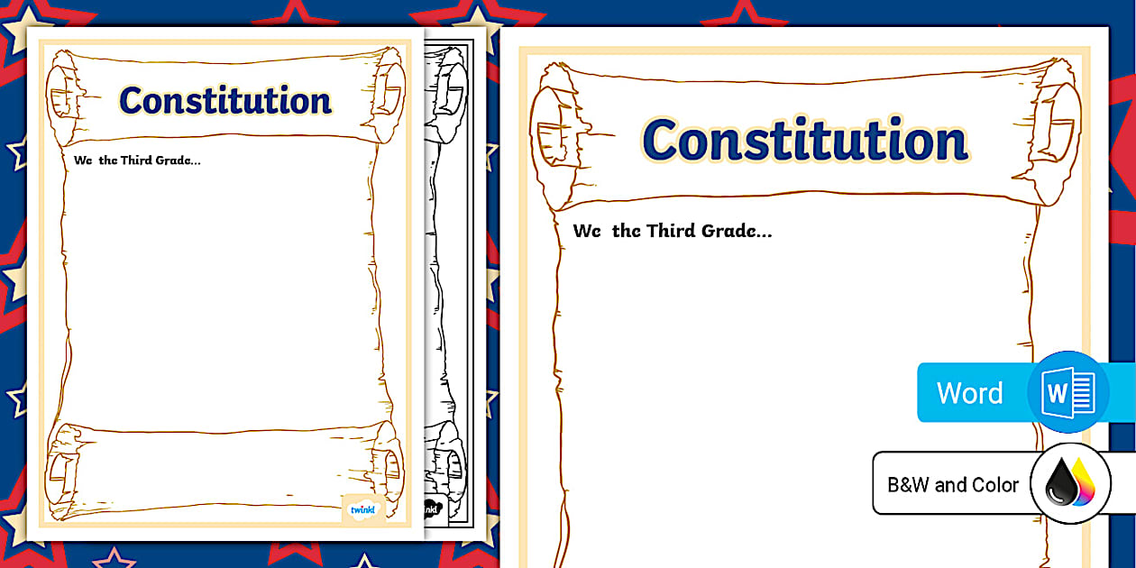 Classroom Constitution Editable Poster (Teacher-Made)