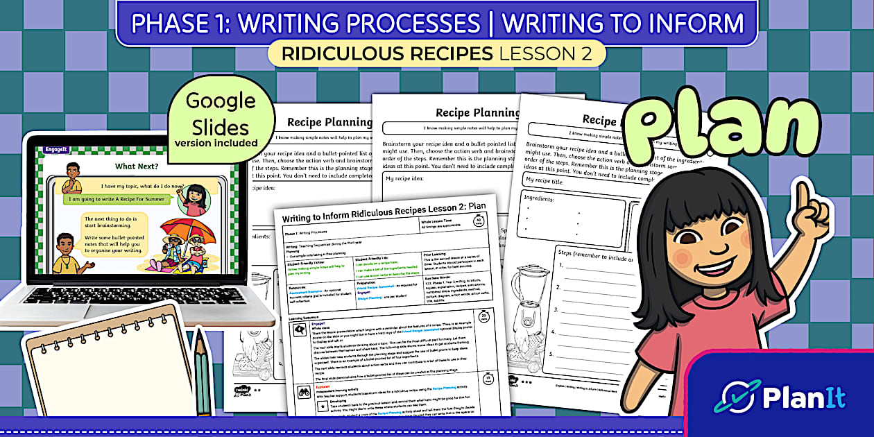 During year 3: Writing to Inform Ridiculous Recipes L2: Plan