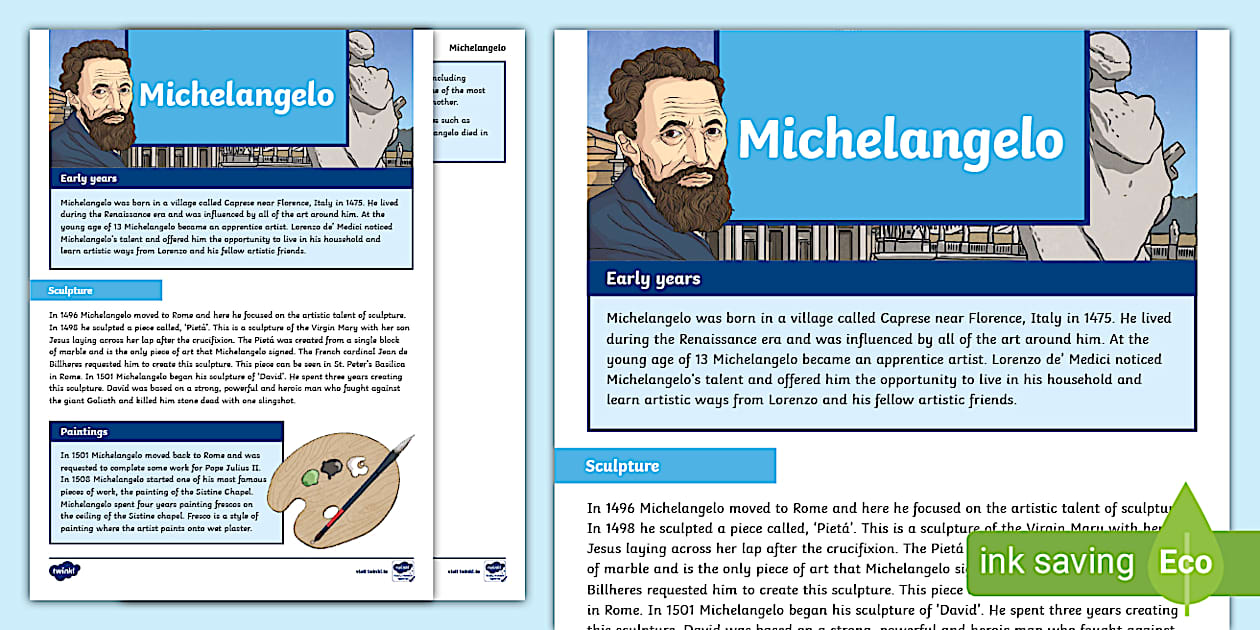 Michelangelo (Reading Comprehension). (Teacher-Made)