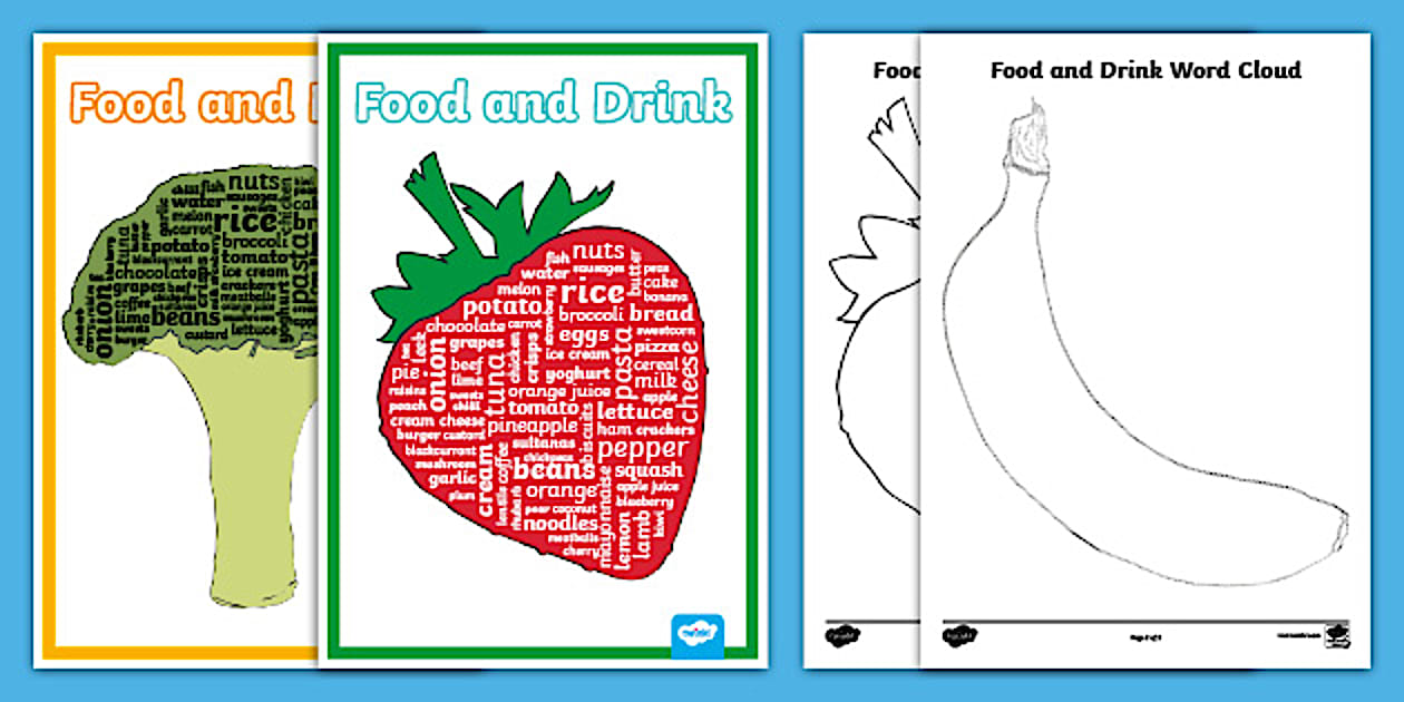 Food and Drink Word Cloud - Twinkl
