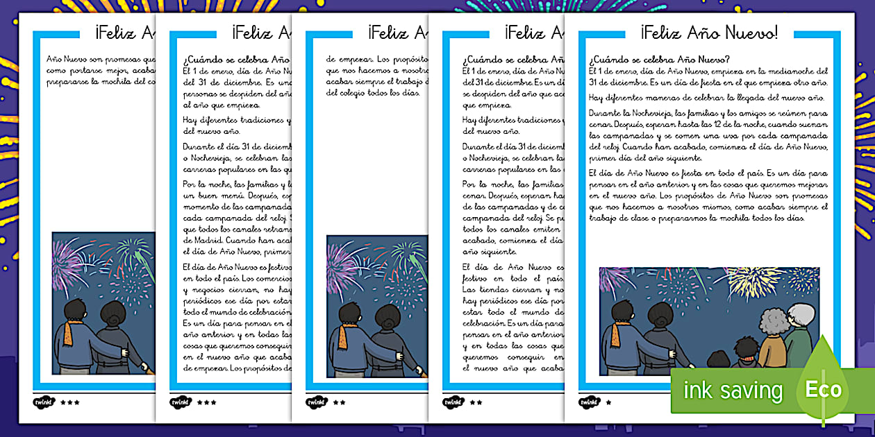 Comprensión lectora: ¿Cómo celebramos al Año Nuevo?