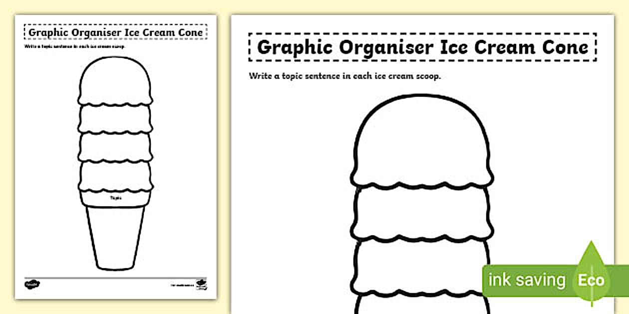 Graphic Organiser Ice Cream Cone (teacher made) - Twinkl