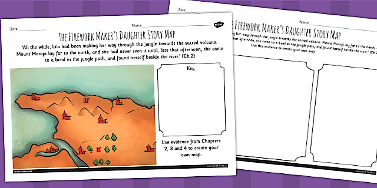 The Firework Makers Daughter Story Map Activity - Twinkl