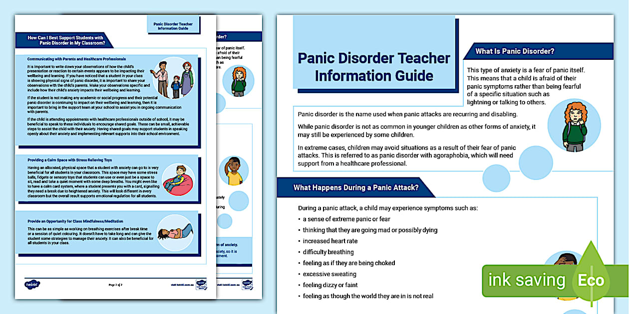 Panic Disorder Teachers Information Guide Helpful - Twinkl