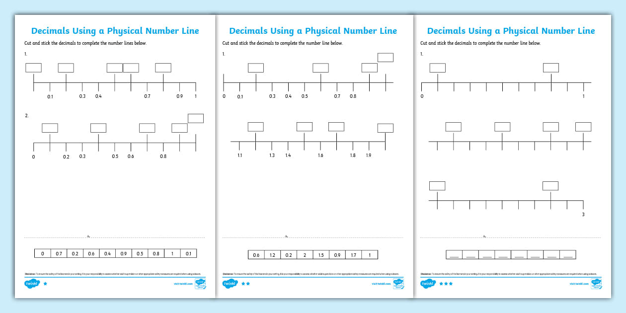 👉 Decimals Using a Physical Number Line Activity Sheet