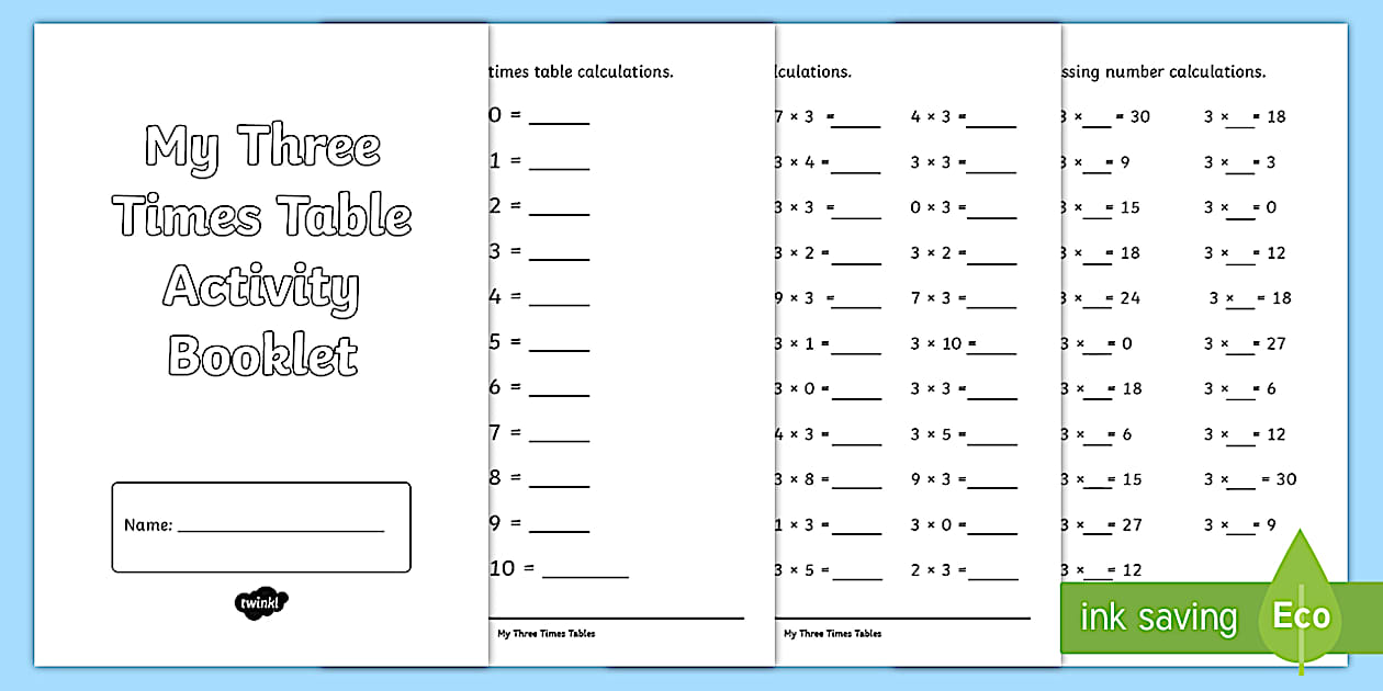 Three Times Table Activities | Multiplication By Threes