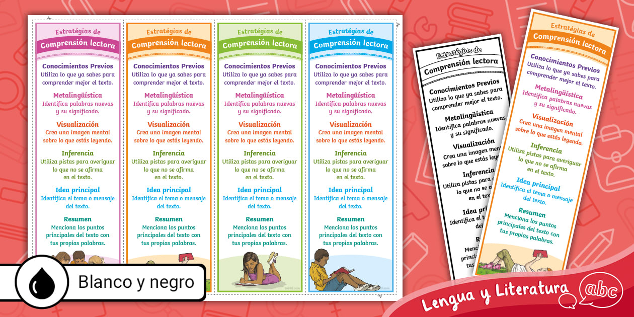 Marcapáginas | Estrategias Comprensión Lectora | Lenguaje
