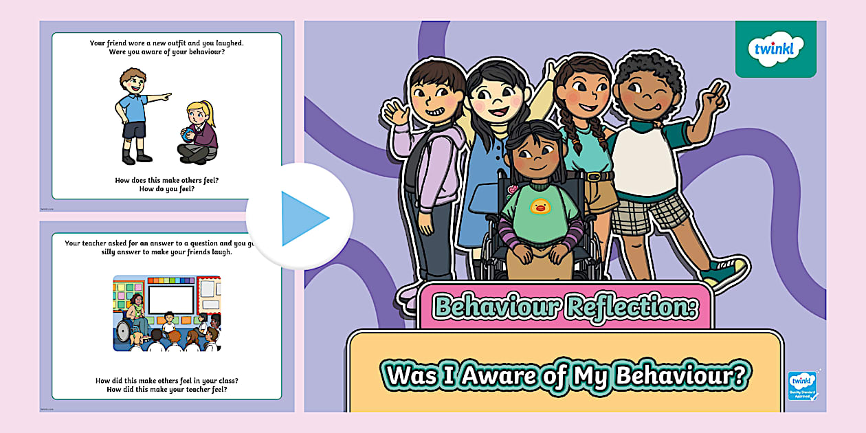 Behaviour Reflection - Was I aware of my Behaviour? - Twinkl