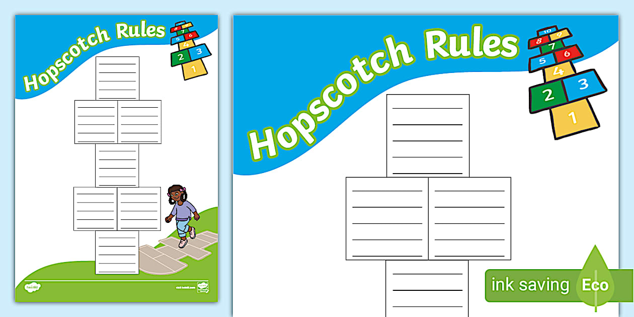 How to Play Hopscotch Game Rules Writing Template - Twinkl