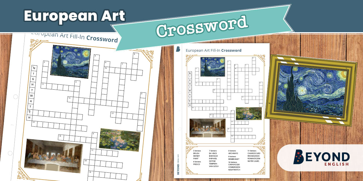 European Art Fill-In Crossword