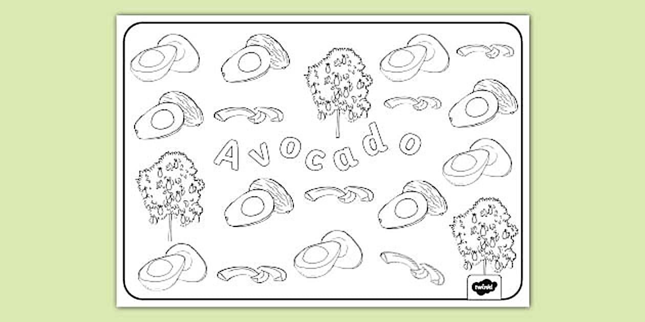Avocado Doodle Colouring Page (teacher made) - Twinkl