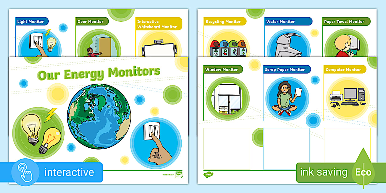 Editable Energy Monitors Display KS1 (teacher made) - Twinkl