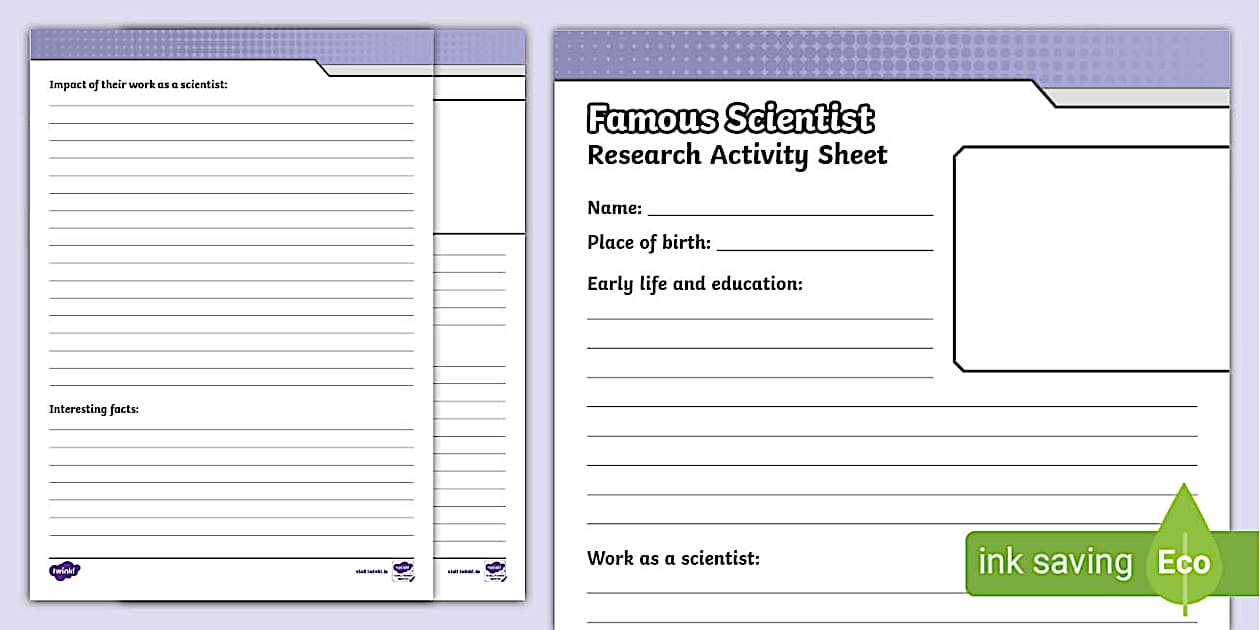 Famous Scientist (Research Activity Sheet)