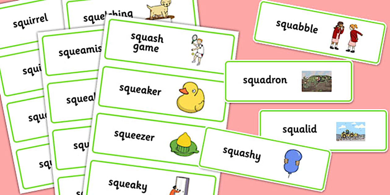 2 Syllable SQU Word Cards (teacher made) - Twinkl