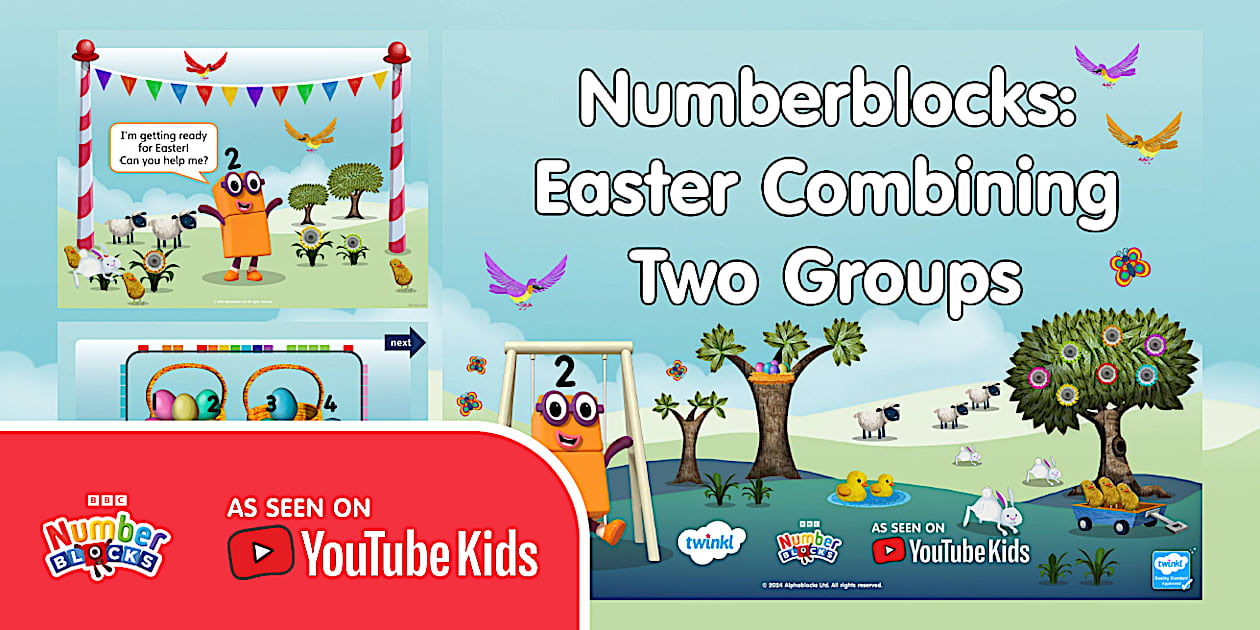Numberblocks: Easter Combining Two Groups PowerPoint