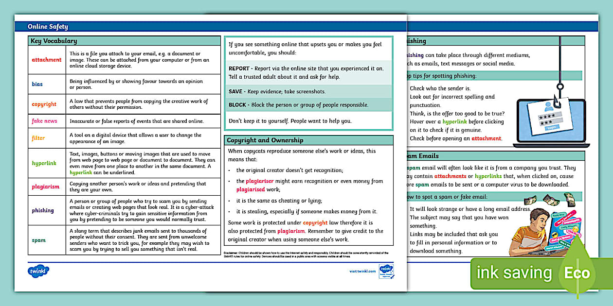 UKS2 Online Safety Knowledge Organiser - Twinkl - KS2