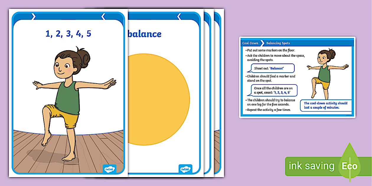 Foundation PE (Reception) Balancing Spots Cool-Down Activity