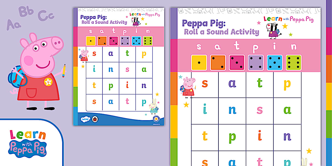 FREE! - Peppa Pig: s, a, t, p, i, n Roll a Sound Activity