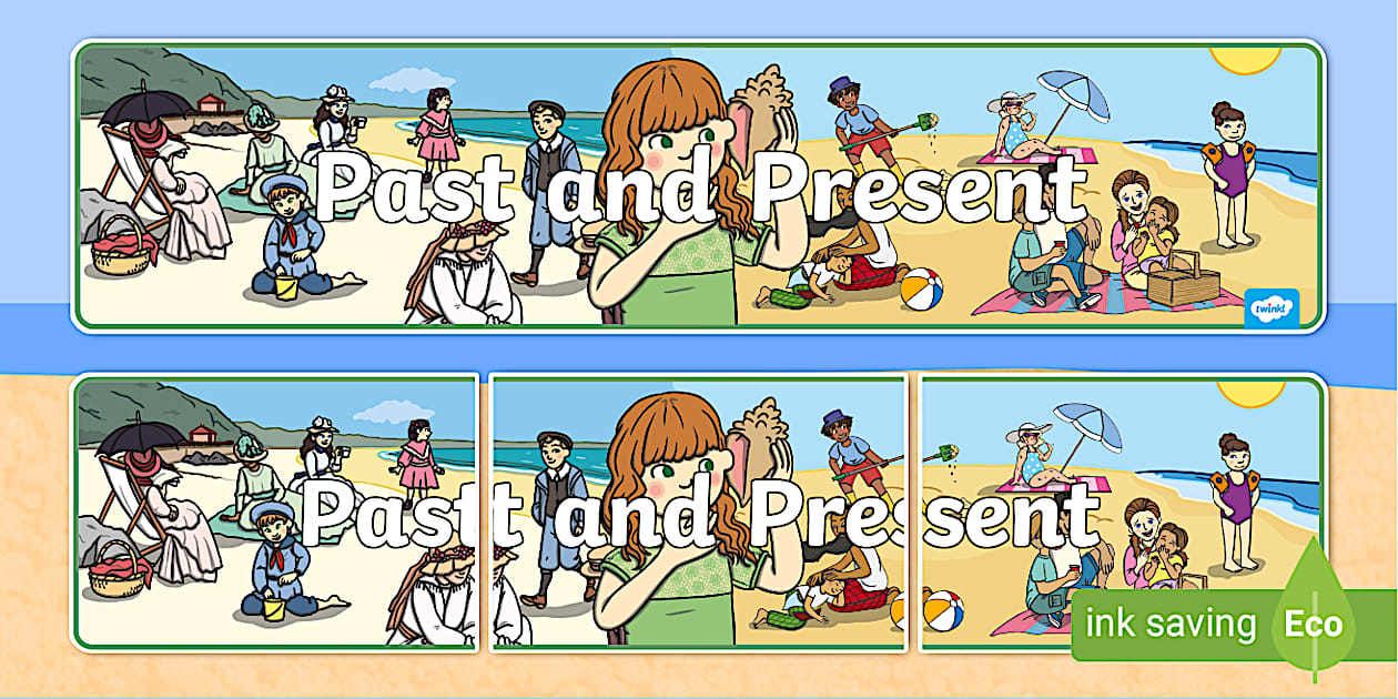Seaside Past and Present Display Banner (teacher made)