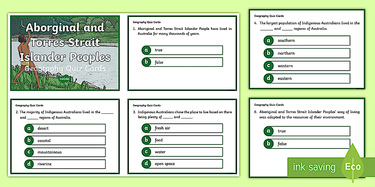 Year 4 AC Geography Aboriginal and Torres Strait Islander Peoples Quiz ...