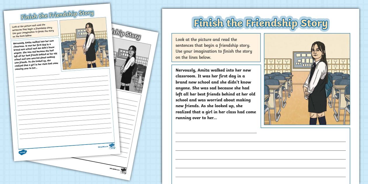 Finish the Friendship Story Writing Frame - Twinkl