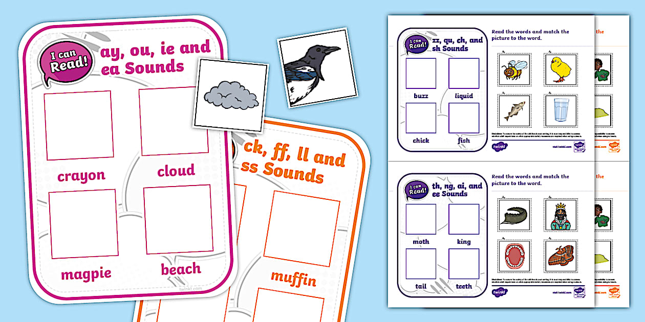 Digraph and Trigraph Word Matching Sheets (teacher made)