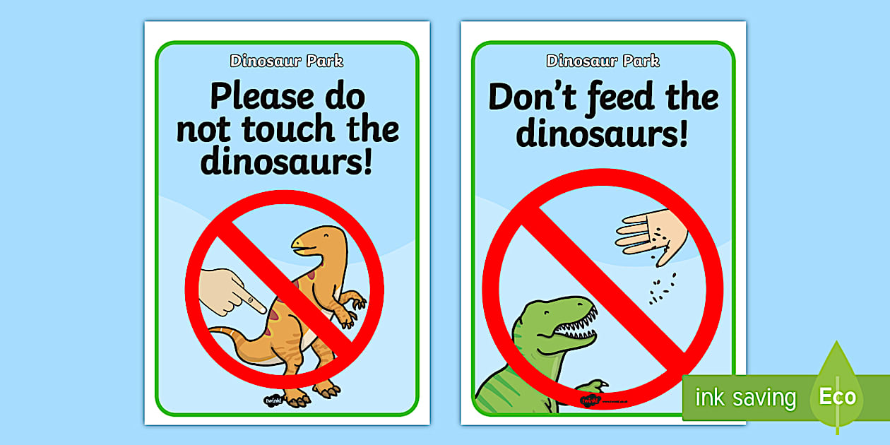 Cursive Dinosaur Park Role Play Signs (teacher made)