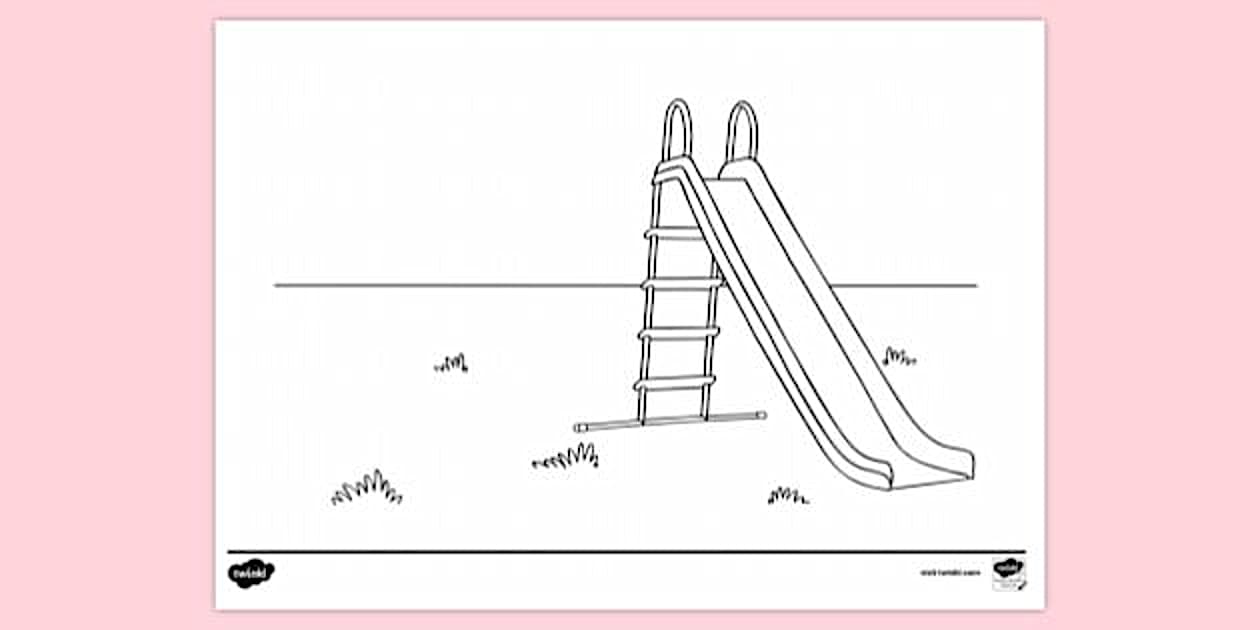 Playing Field With Slide Colouring Sheet | Colouring Sheets