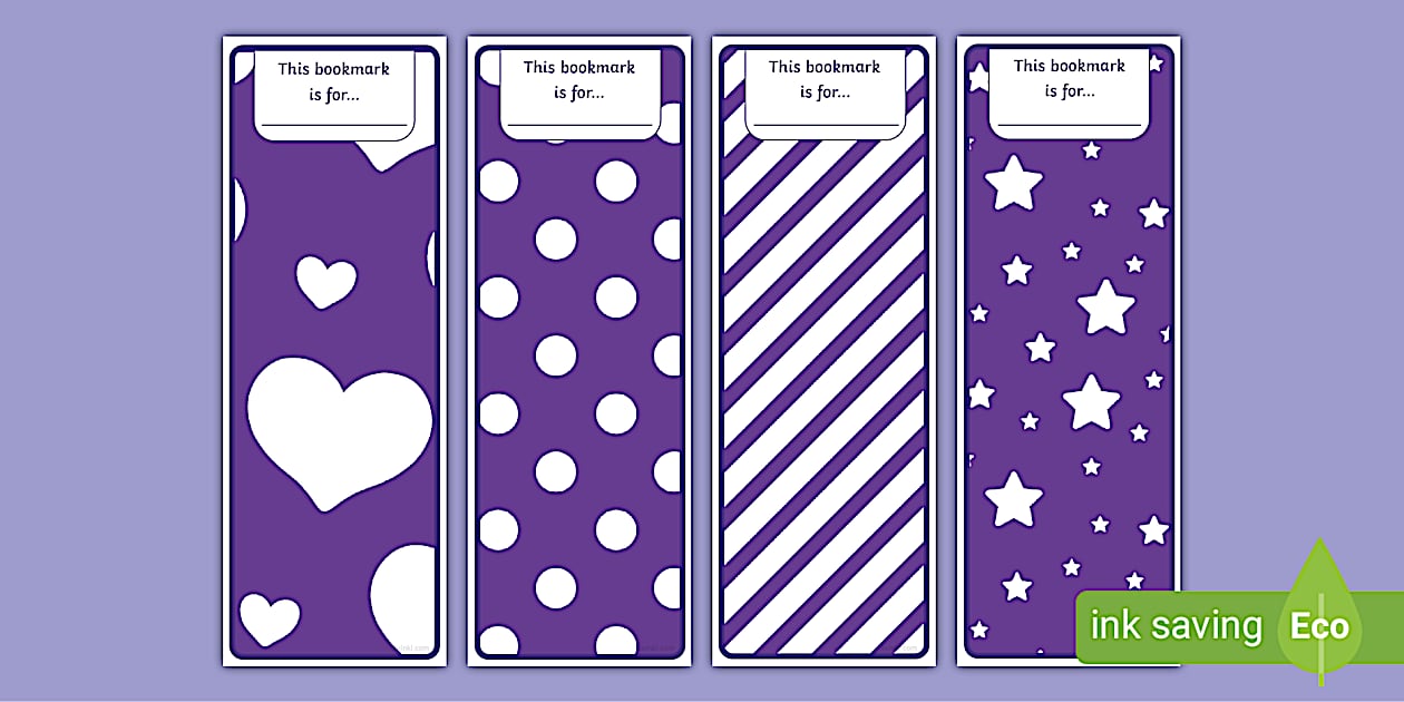 Violet Colour-Themed Bookmarks | Twinkl | Stationery | KS1
