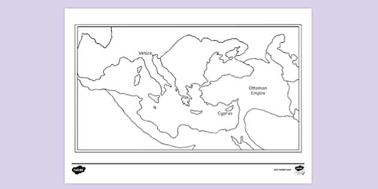 Venice Cyprus Map Colouring | Colouring Sheets - Twinkl
