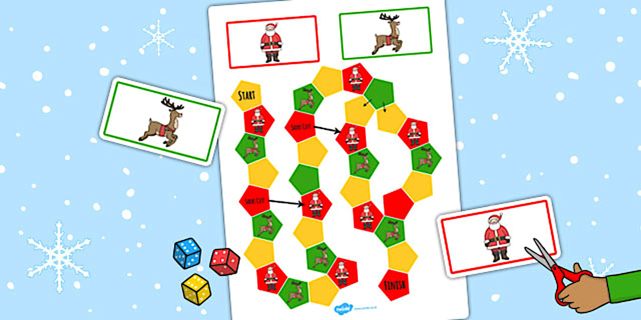 Christmas-Themed Editable Board Game (Teacher-Made) - Twinkl