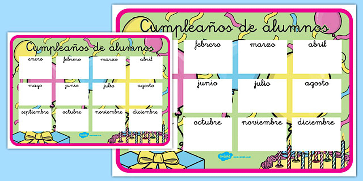 Pósters: cumpleaños de alumnos