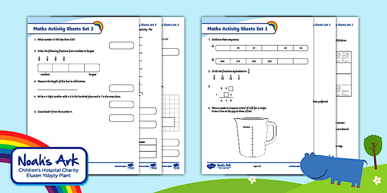 FREE! - Maths Activity Sheets: Lower PS3 (Teacher-Made)