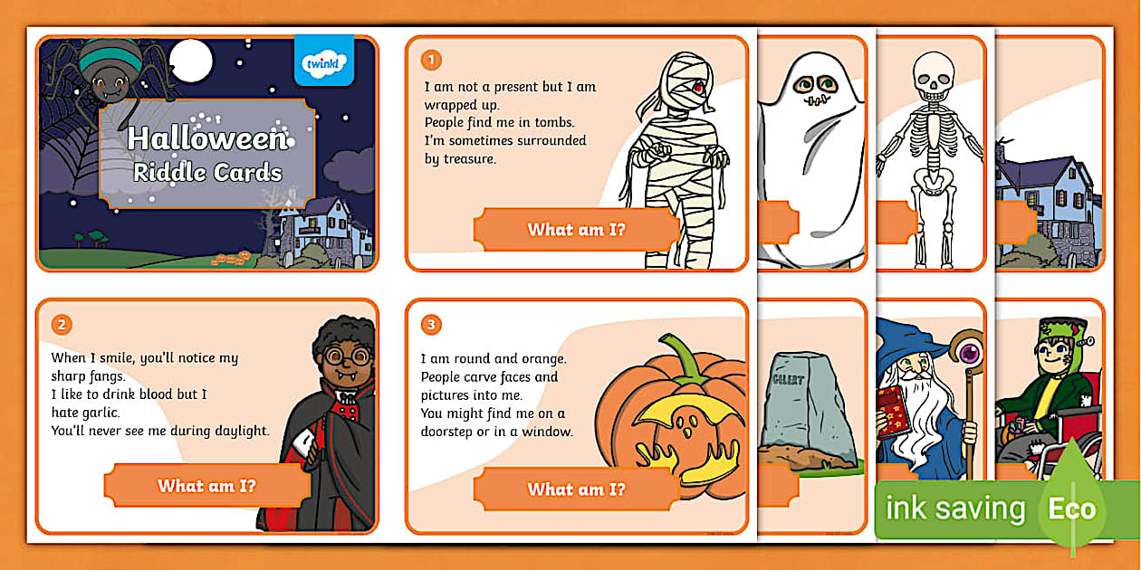 (KS1) Halloween Riddle Cards (Hecho por educadores) - Twinkl