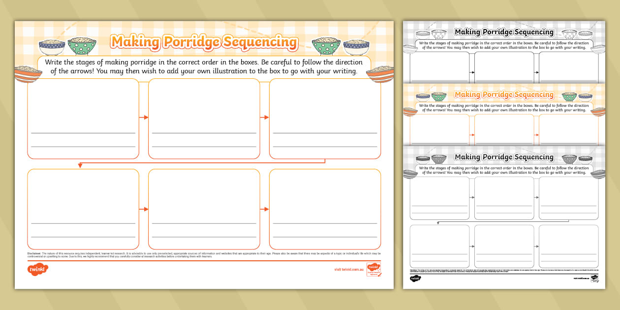 Making Porridge Sequencing Mind Map (teacher made) - Twinkl