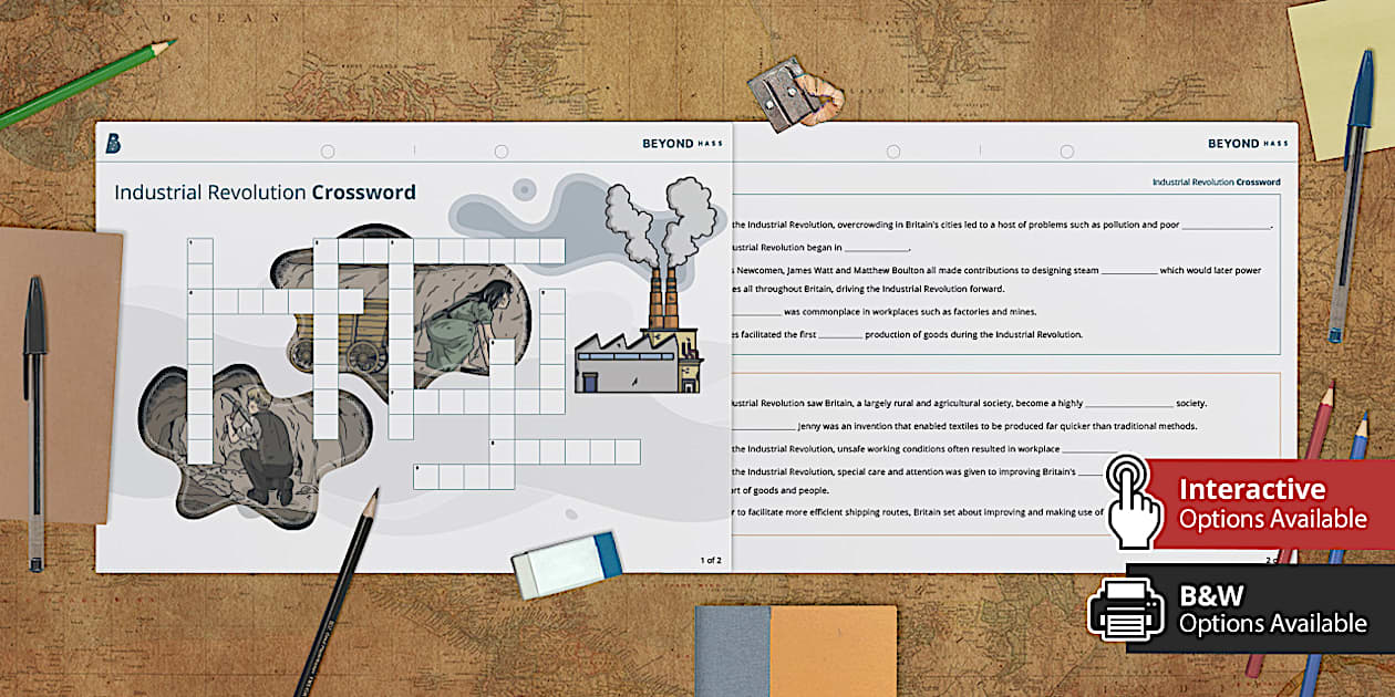 Industrial Revolution Crossword (Teacher-Made) - Twinkl