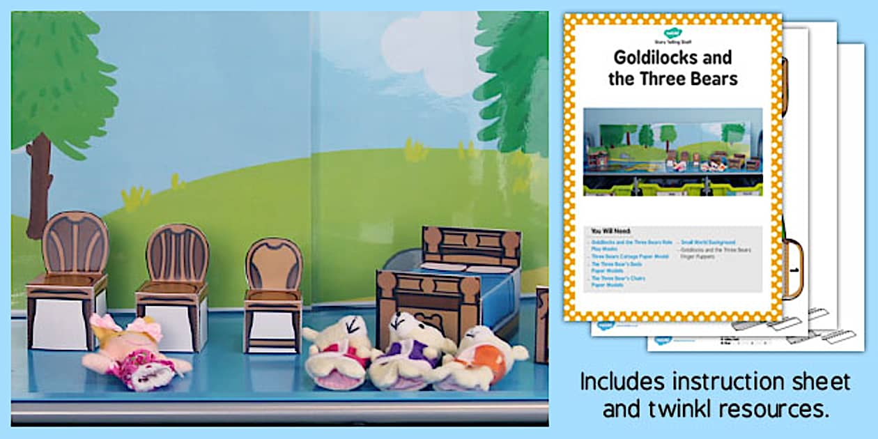 Goldilocks Three Bears Storytelling Shelf Printable Resource Pack
