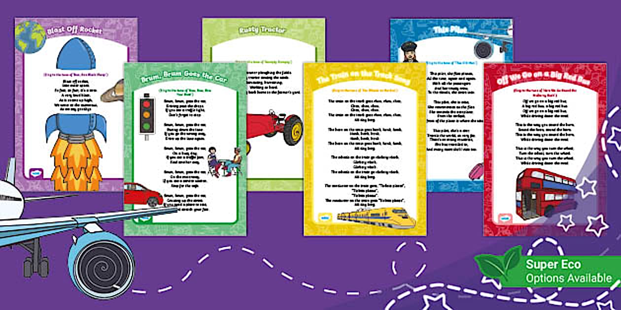 Transport Songs for Kids | Cars, Planes and Trains - Twinkl