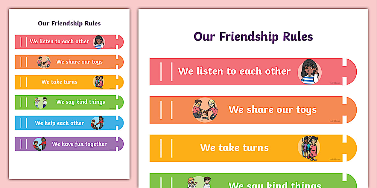 Our Friendship Rules | Wristbands (teacher made) - Twinkl