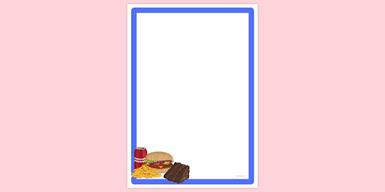 Simple Blank Burger Meal Page Border | Page Borders | Twinkl