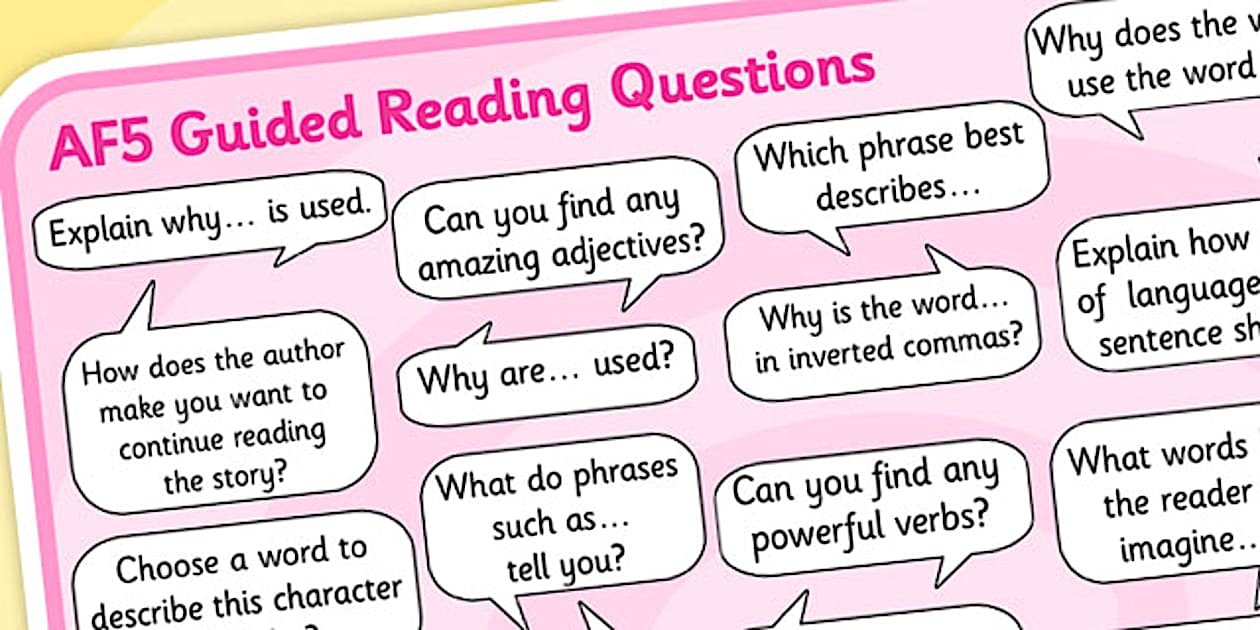 AF5 Guided Reading Question Mat (teacher made) - Twinkl