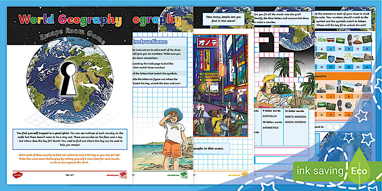 World Geography Escape Room Game (teacher made) - Twinkl