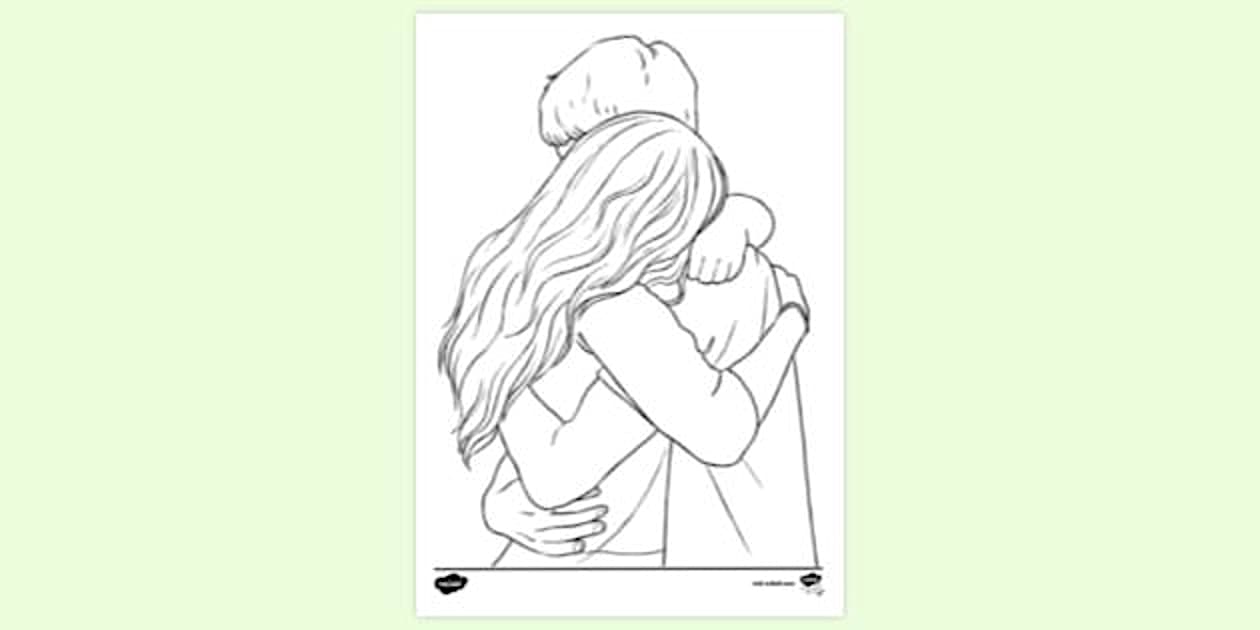 Forgiveness Hug Colouring Sheet (teacher made) - Twinkl
