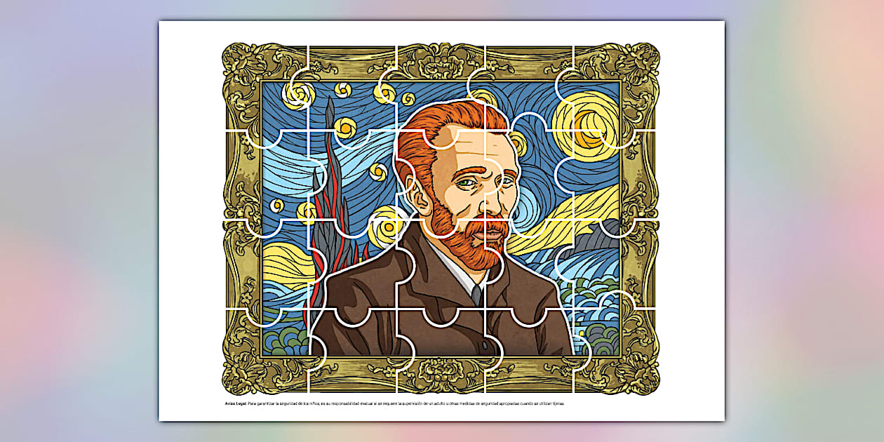 Puzle: Vincent Van Gogh, (teacher made) - Twinkl