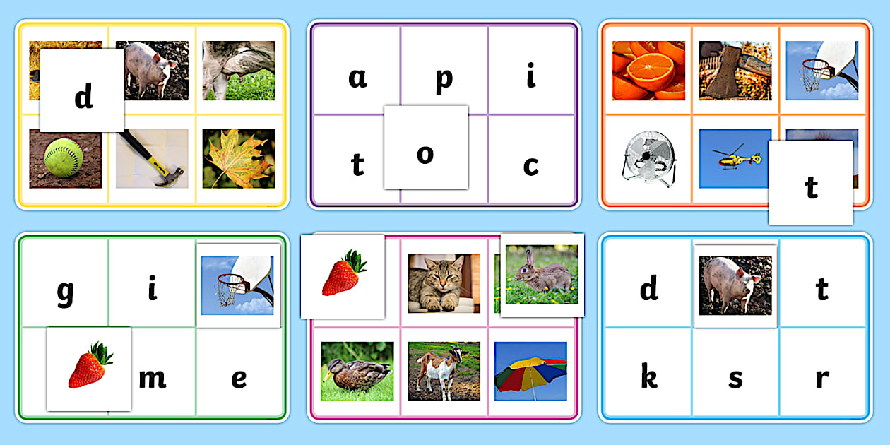 Phase 2 Letters with Matching Initial Sound Photograph Bingo - Phase 2 ...