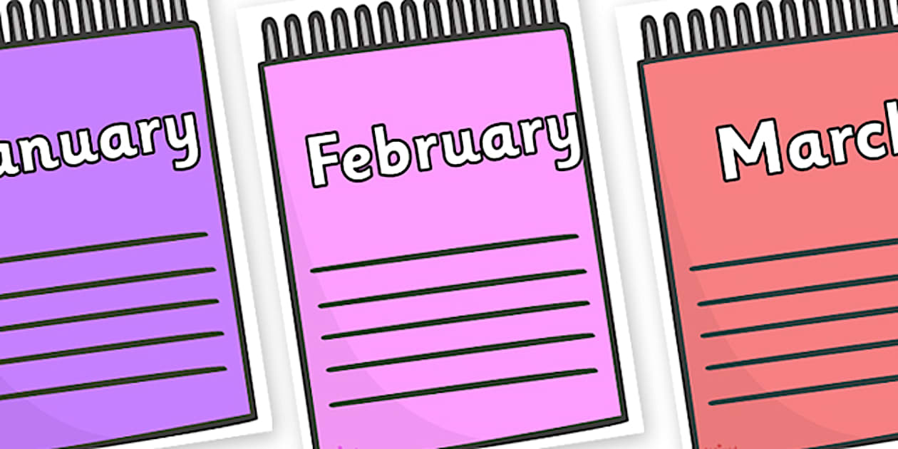 Months of the Year on Notepads (teacher made) - Twinkl